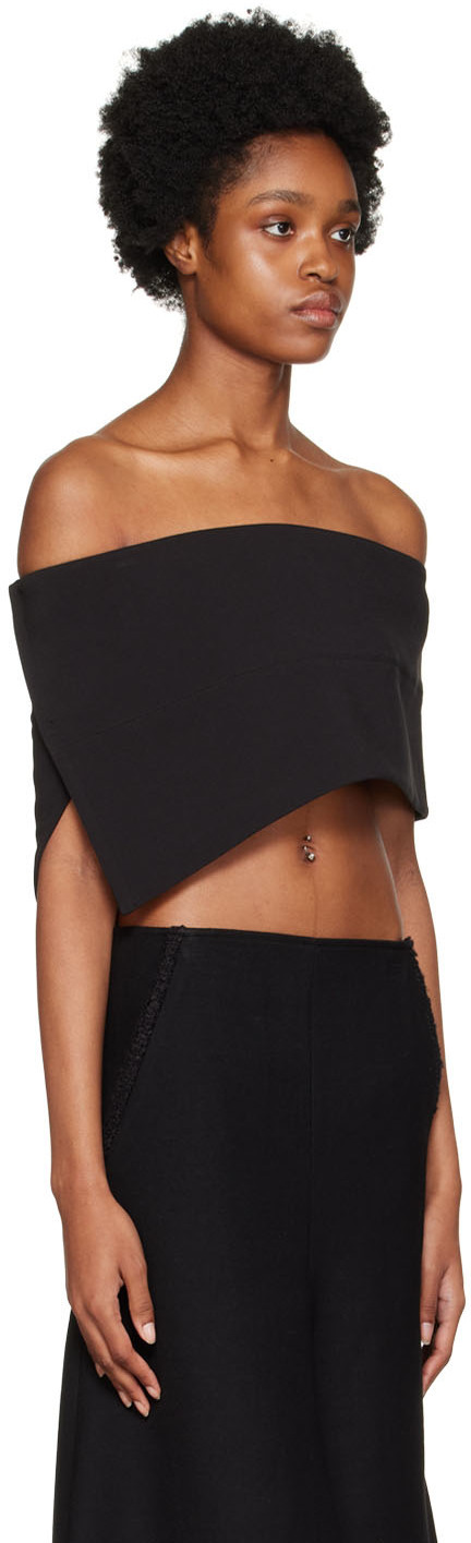 Recto Black Off-The-Shoulder Tank Top Recto
