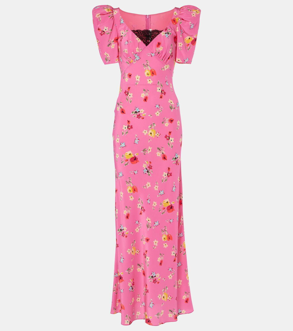 Rodarte Lace-trimmed silk maxi dress Rodarte