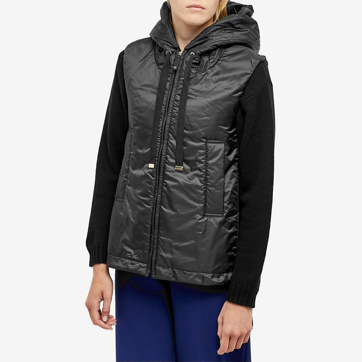 Max Mara Women's Greengo Short Gilet Jacket in Black Max Mara