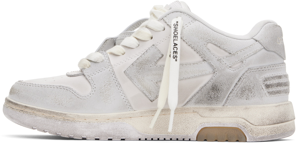 Off-White Gray & Off-White 'Out Of Office' Vintage Leather Sneakers Off ...