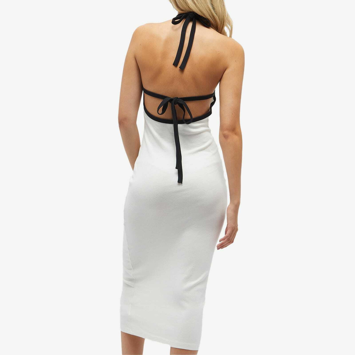 Courreges Women's Courrèges Halter Neck Logo Maxi Dress in White Courreges