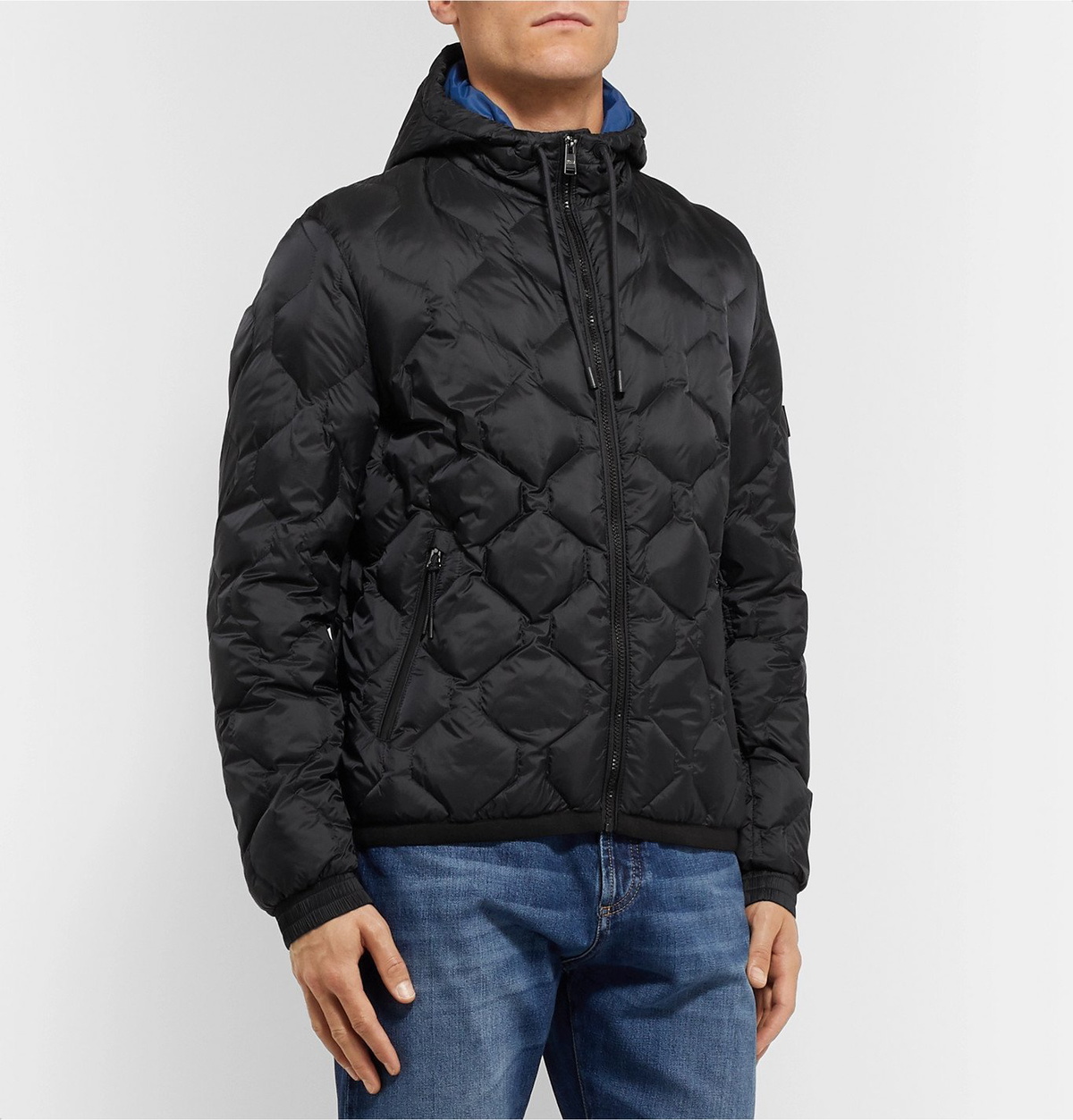 Hugo Boss - Quilted Ripstop-Shell Hooded Jacket - Blue Hugo Boss