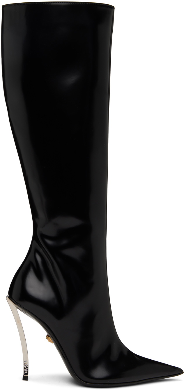 Versace Black Pin-Point Boots Versace