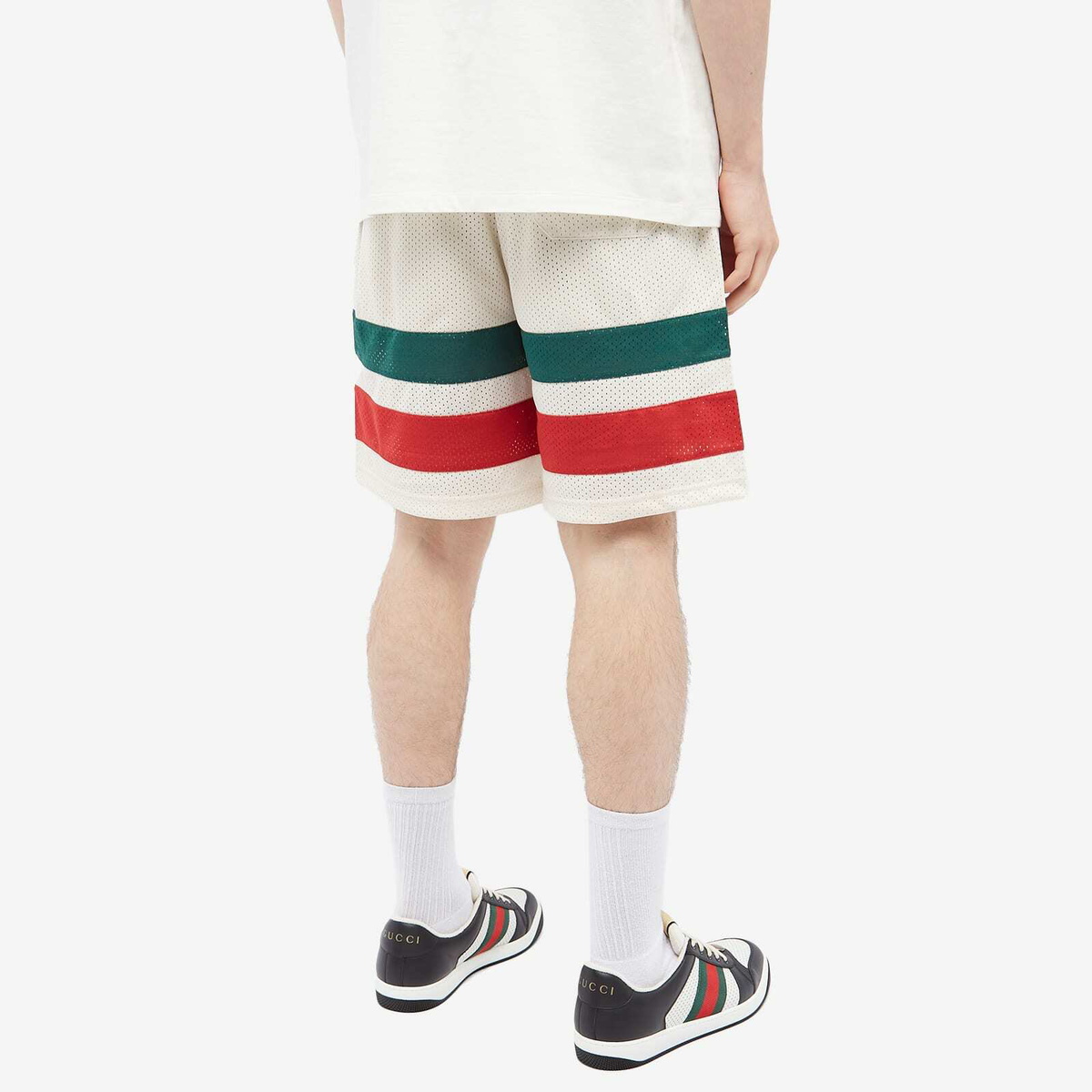 Gucci Men's Mesh Fabric Shorts in Ivory Gucci
