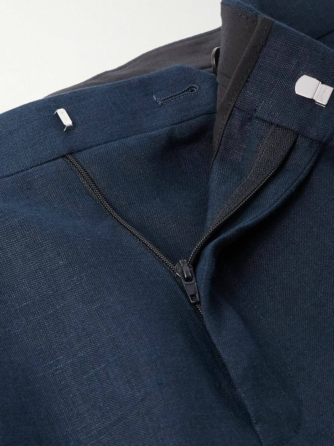 Kingsman - Straight-Leg Linen Suit Trousers - Blue Kingsman