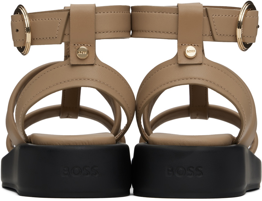 BOSS Brown Platform Sandals BOSS