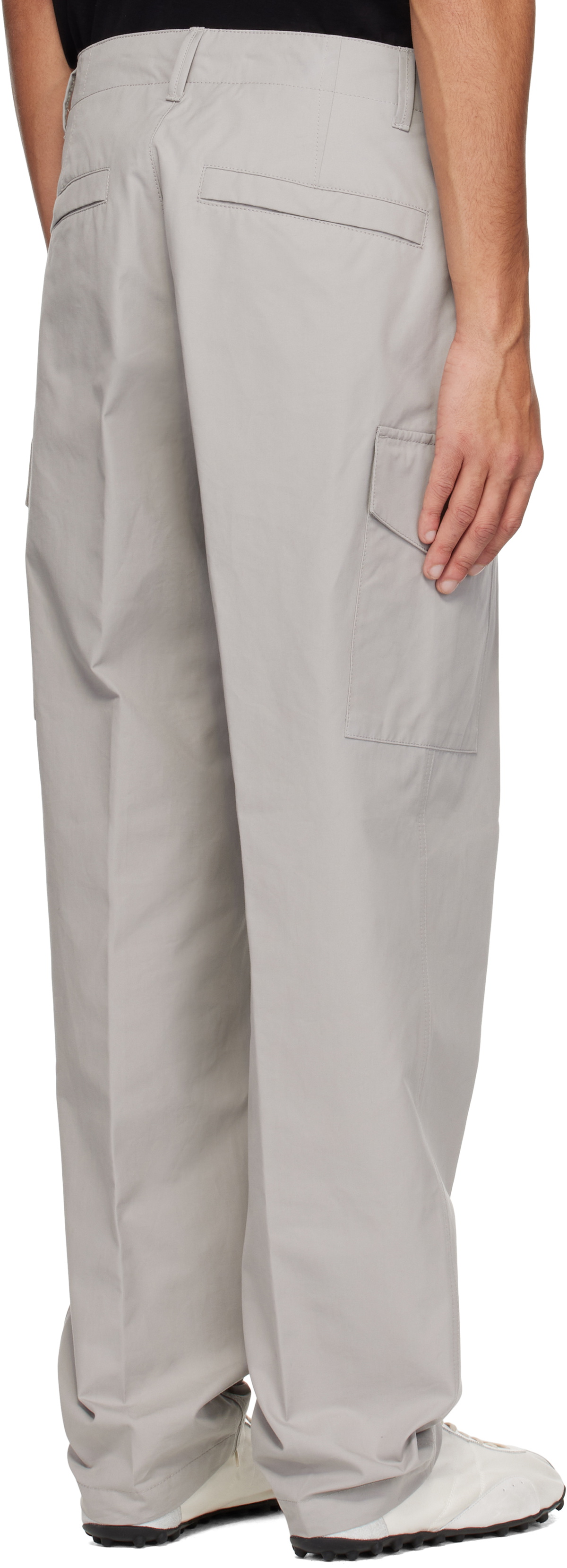 Stone Island Gray Weatherproof Cotton Canvas Ghost Cargo Pants Stone Island