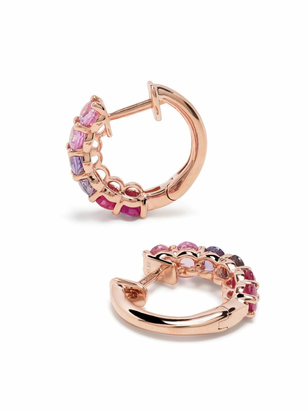 Roxanne First 14K Rose Gold Chunko Sapphire Hoop Earrings Roxanne First