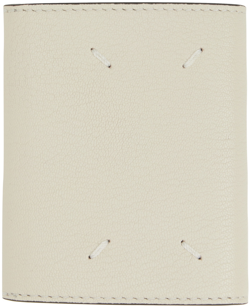 Maison Margiela Beige Press-Stud Card Holder Maison Margiela