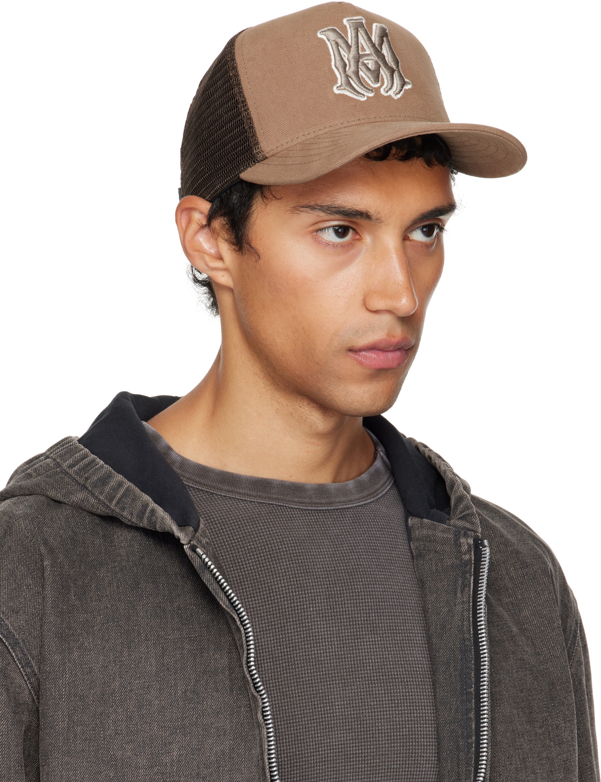 AMIRI Brown MA Outline Trucker Cap Amiri
