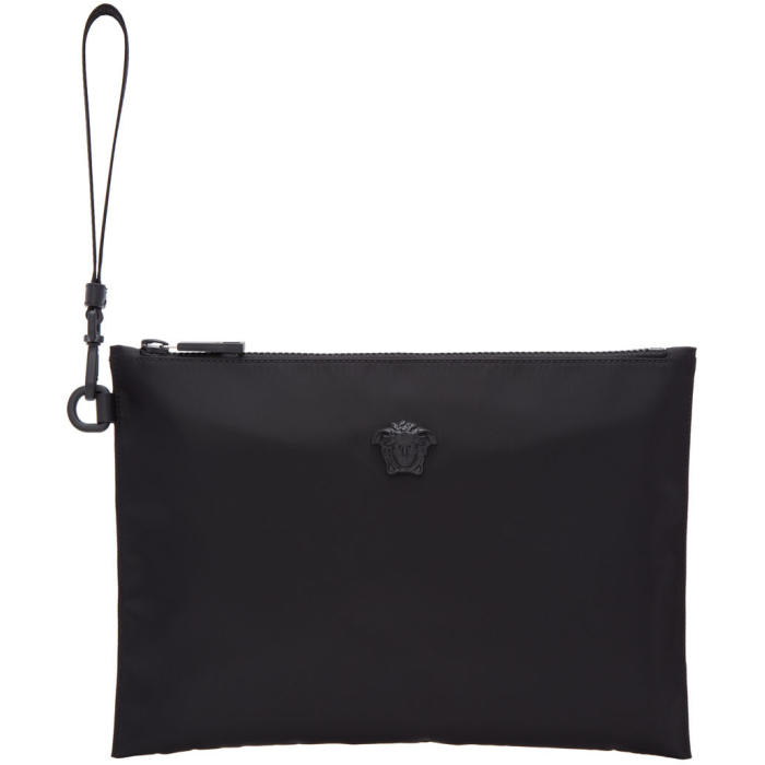Versace Black Nylon Medusa Pouch Versace