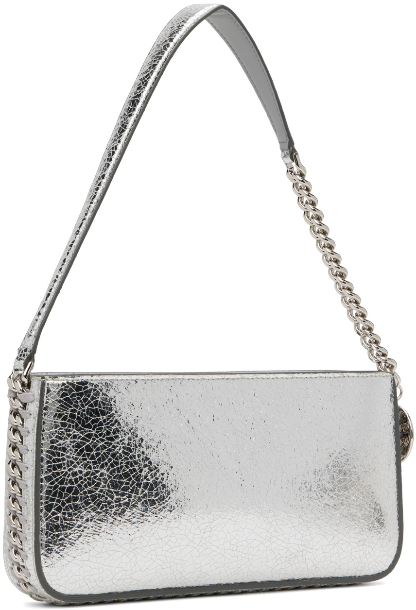 Stella McCartney Silver Cracked Metallic Alter Mat Bag Stella McCartney