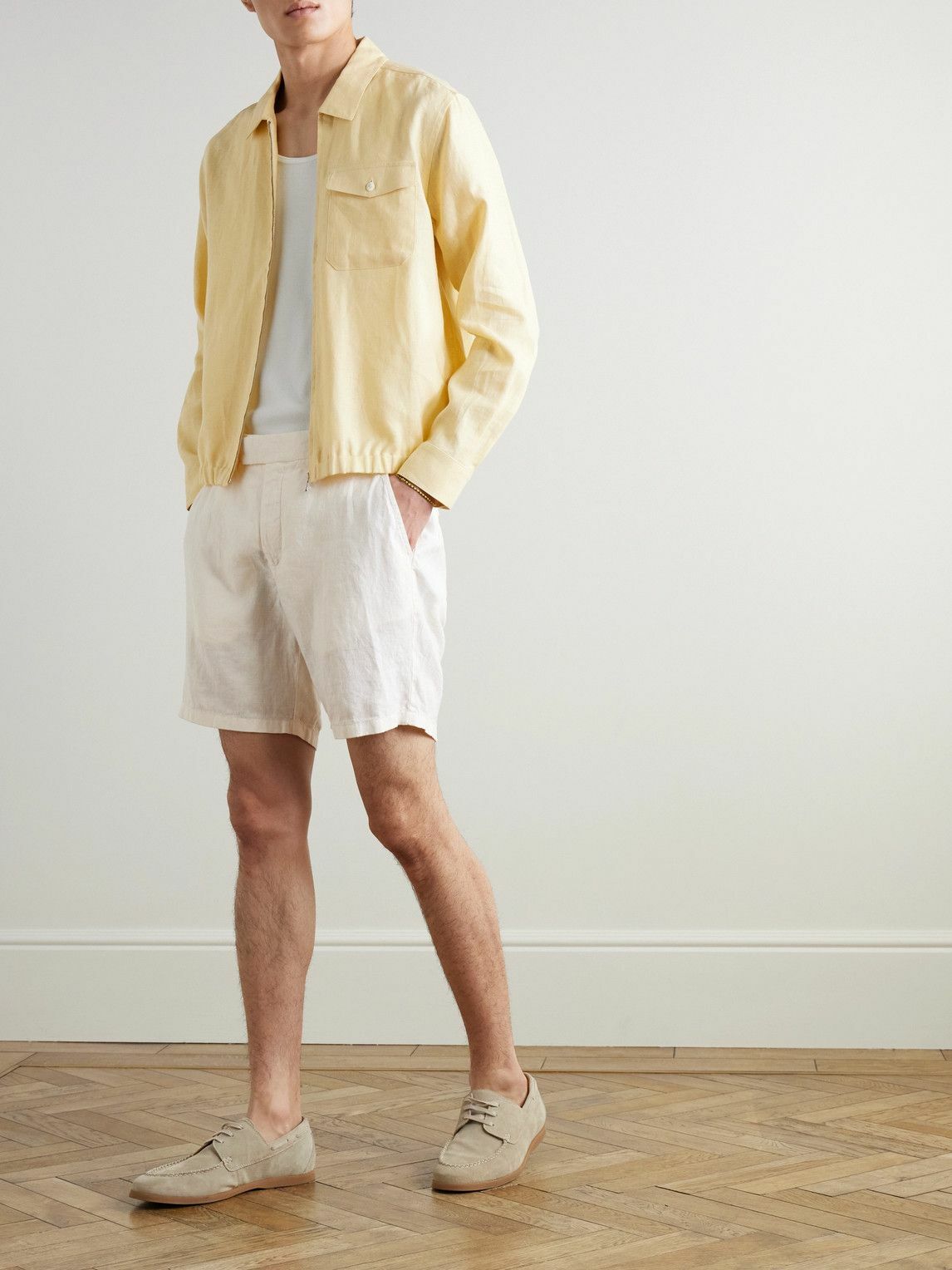 Mr P. - Straight-Leg Linen Shorts - Neutrals Mr P.