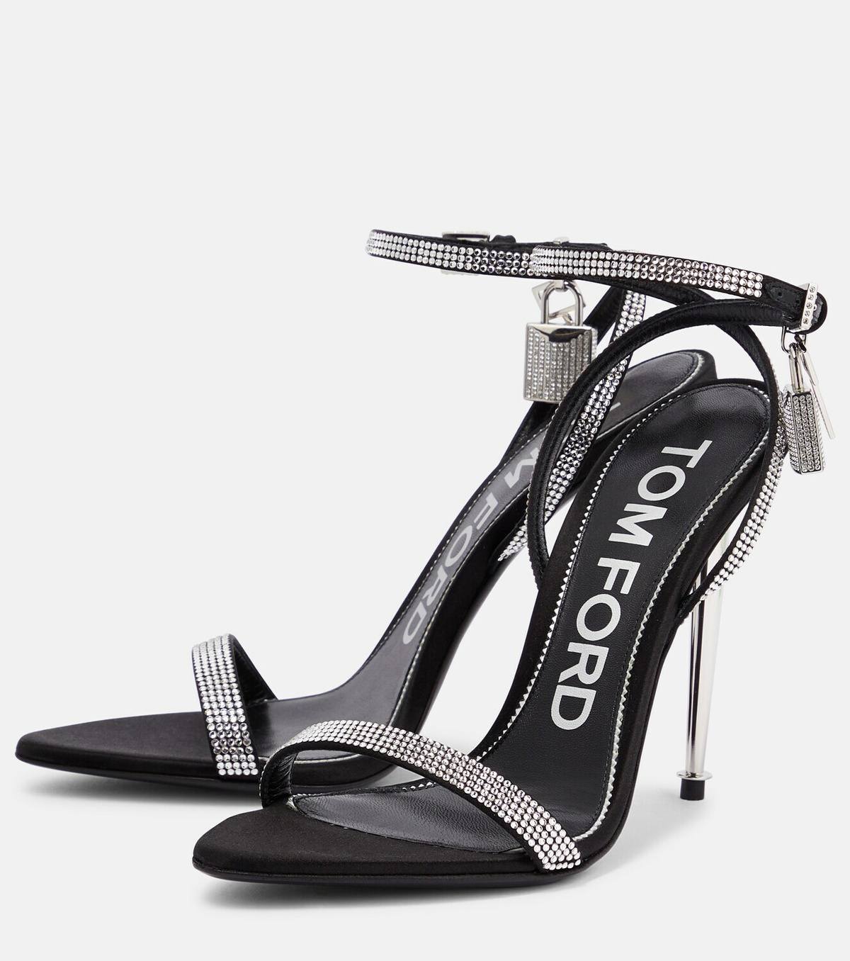 Tom Ford - Padlock embellished satin sandals TOM FORD