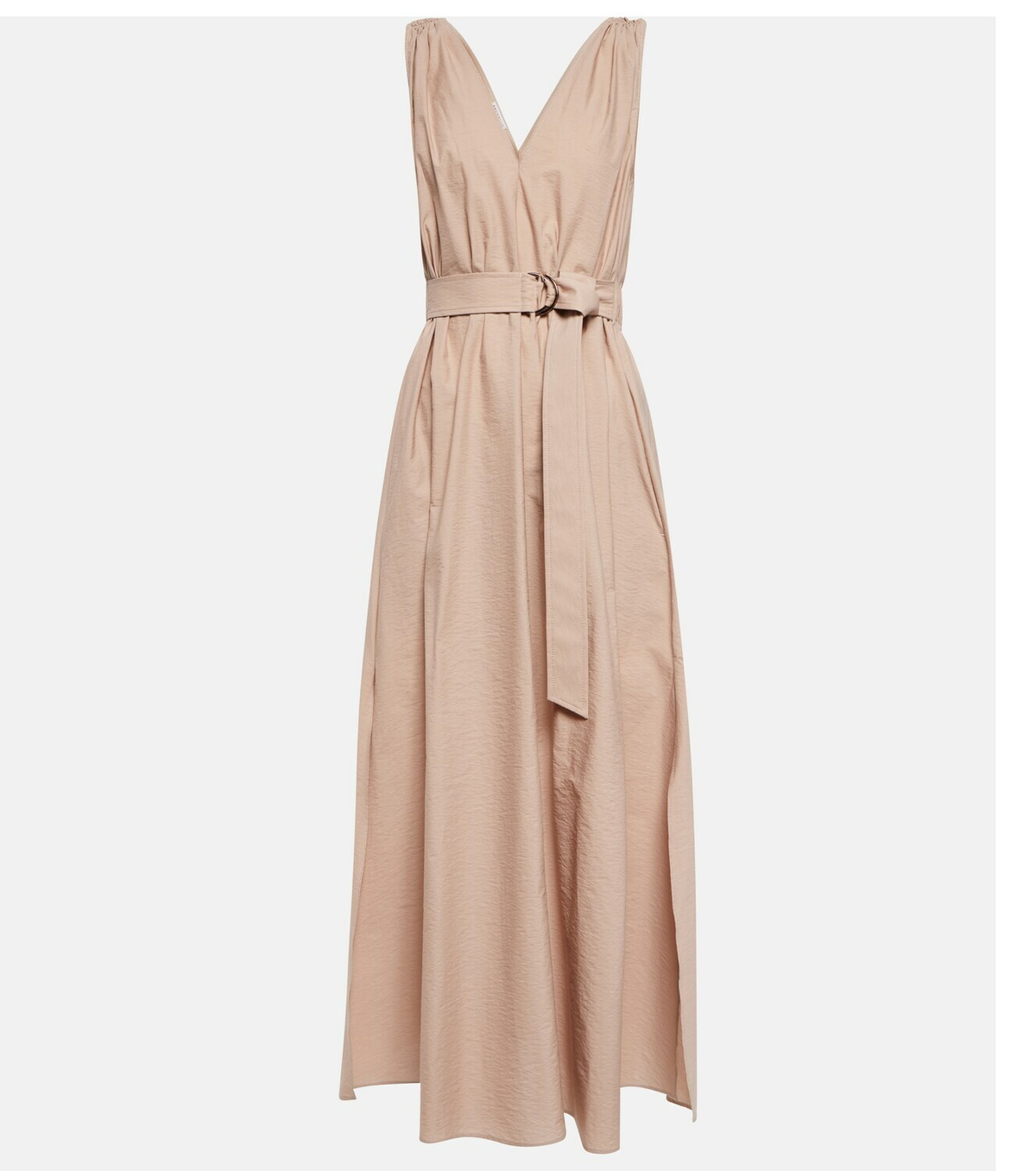 Brunello Cucinelli Belted V Neck Midi Dress Brunello Cucinelli
