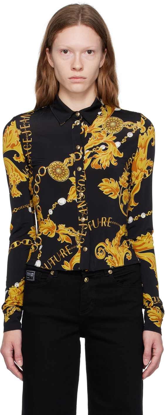 Versace Jeans Couture Black Chain Couture Shirt Versace