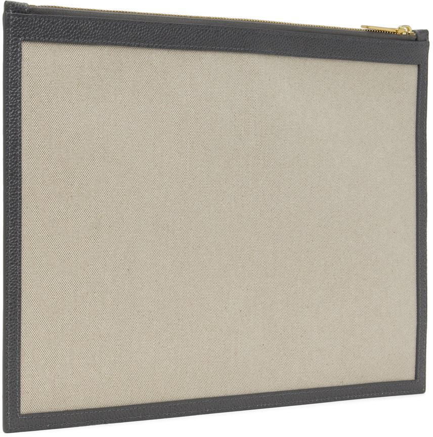 Thom Browne Gray Medium Two-Tone Document Holder Thom Browne