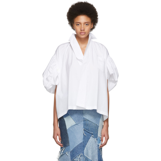 Junya Watanabe White Gathered Sleeve Blouse Junya Watanabe