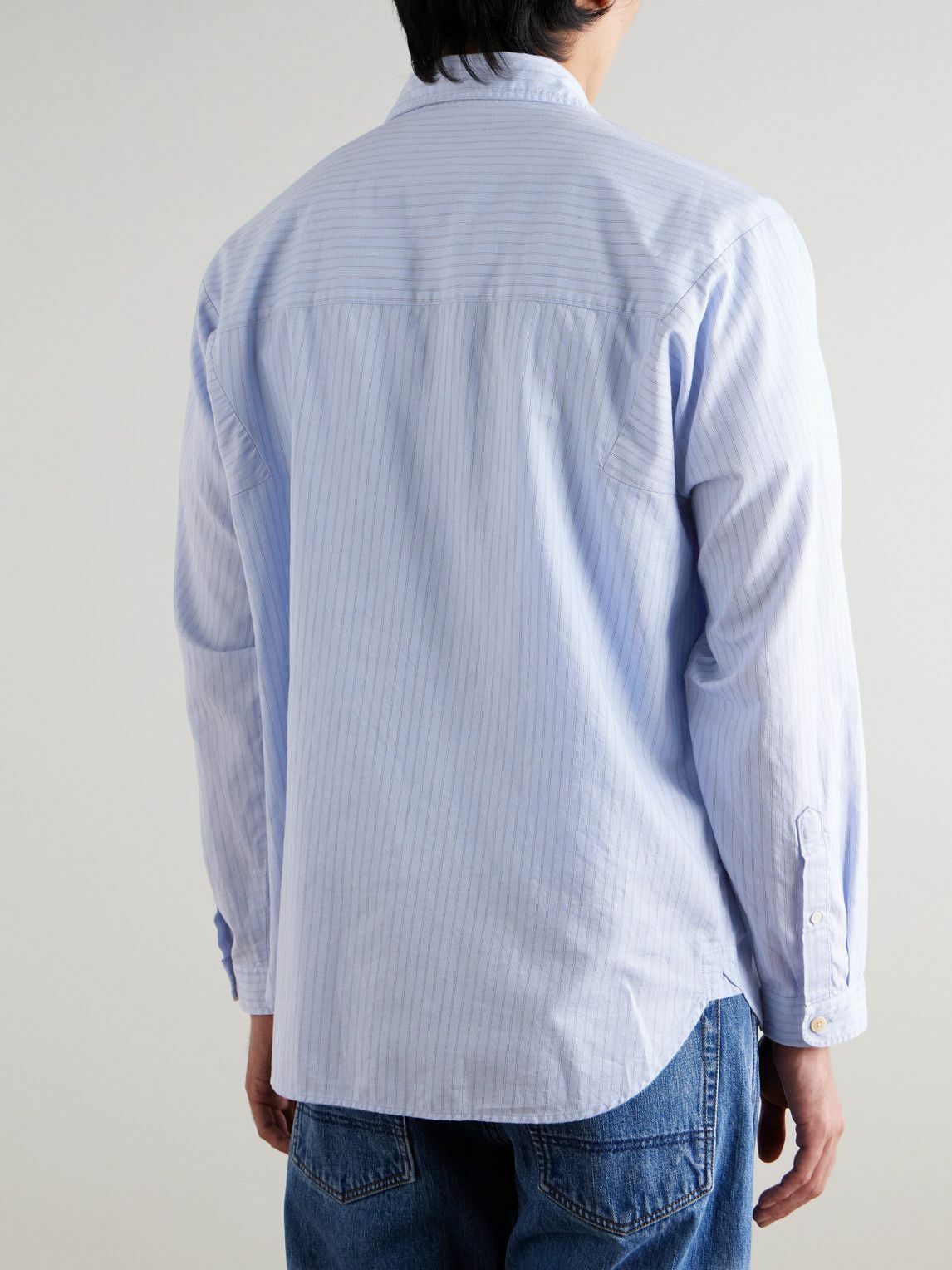 Oliver Spencer - Garrison Striped Organic Cotton Shirt - Blue Oliver ...