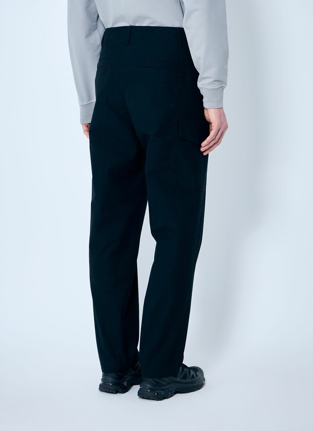 Stone Island Ghost Cotton Pants With Logo Patch Stone Island