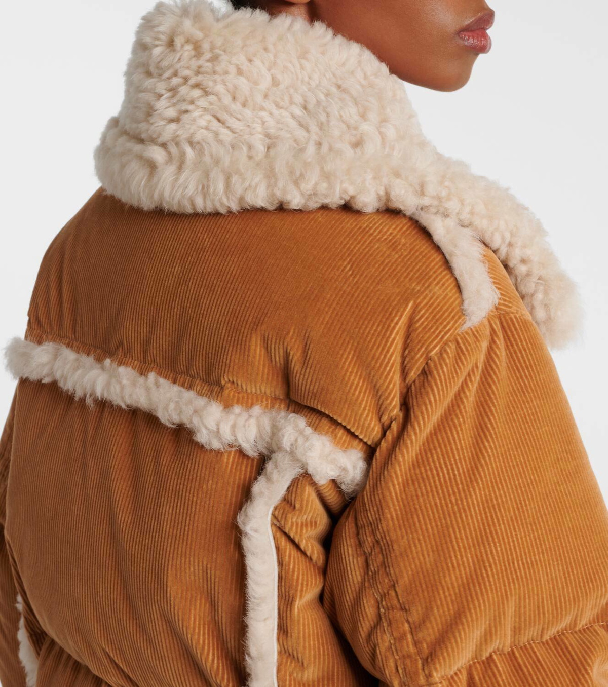 Moncler Shearling-trimmed corduroy jacket Moncler