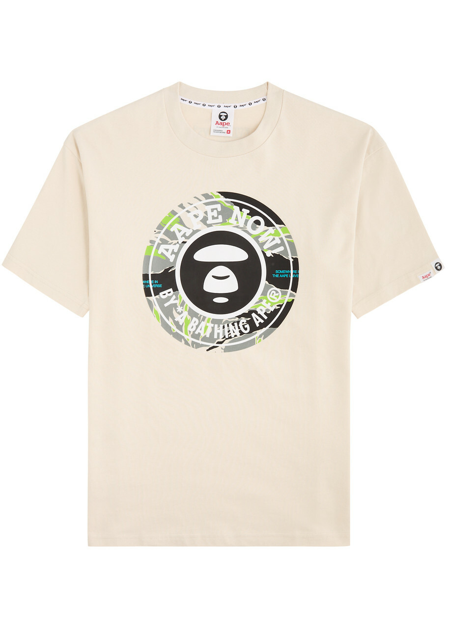 Aape Logo-print Cotton T-shirt Beige AAPE by A Bathing Ape