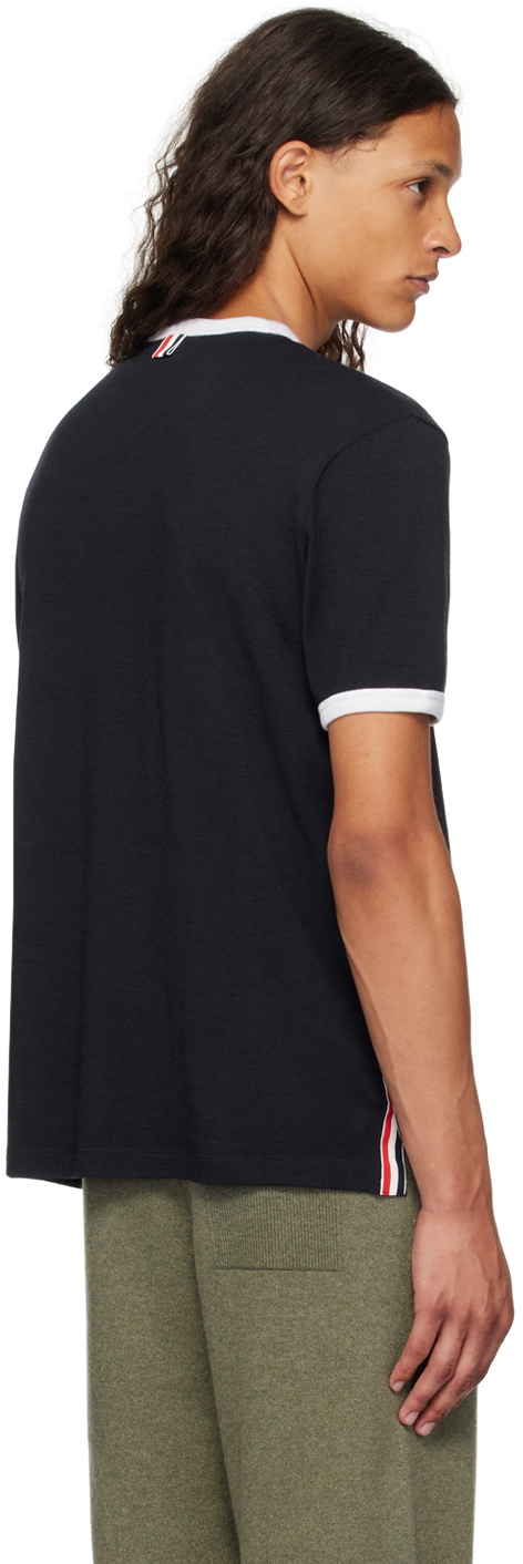 Thom Browne Navy Ringer T-Shirt Thom Browne