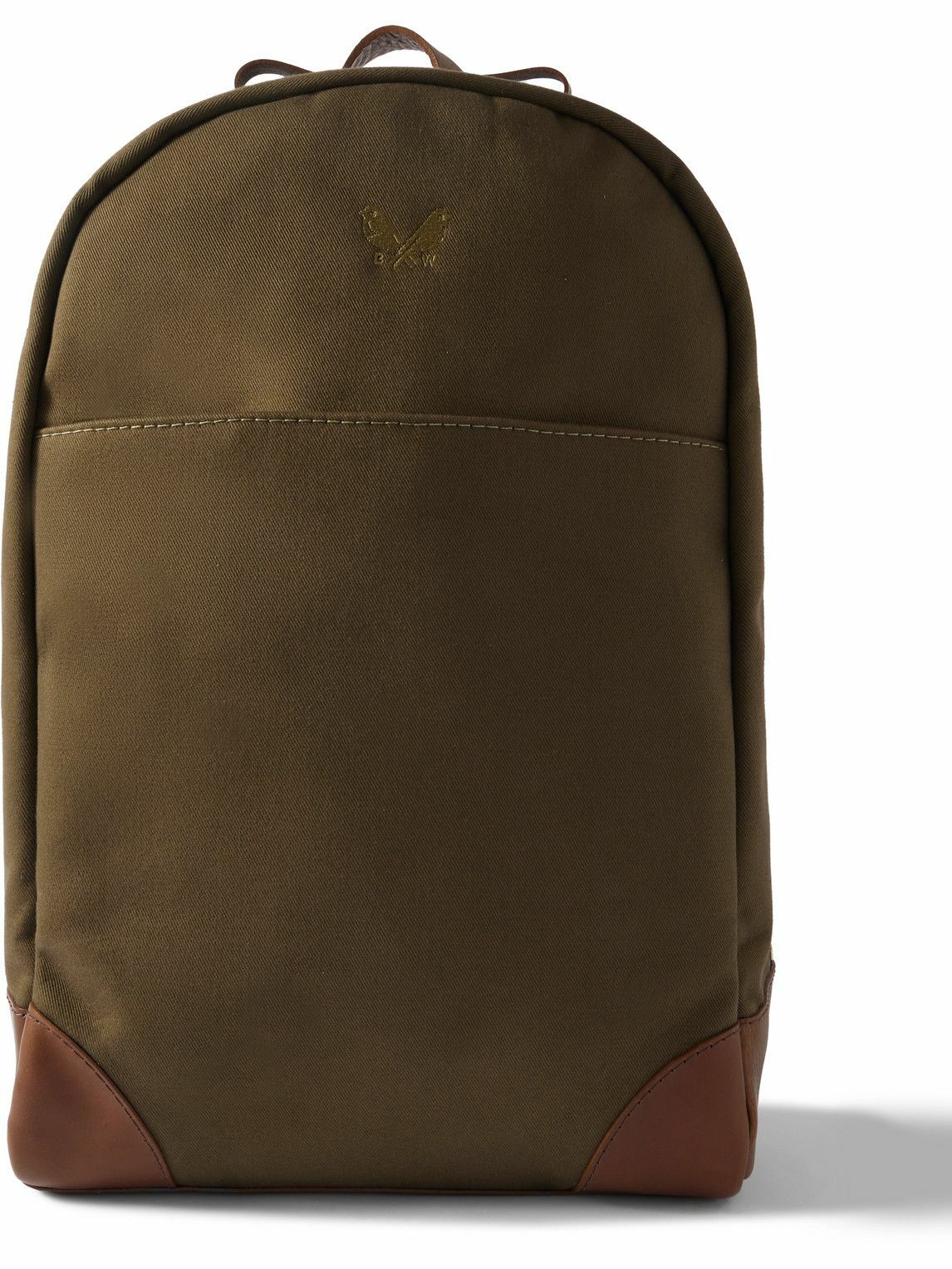 Bennett Winch - Logo-Embroidered Leather-Trimmed Cotton-Canvas Backpack ...