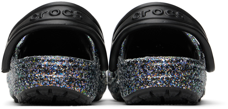 Crocs Baby Black Classic Glitter Clogs Crocs