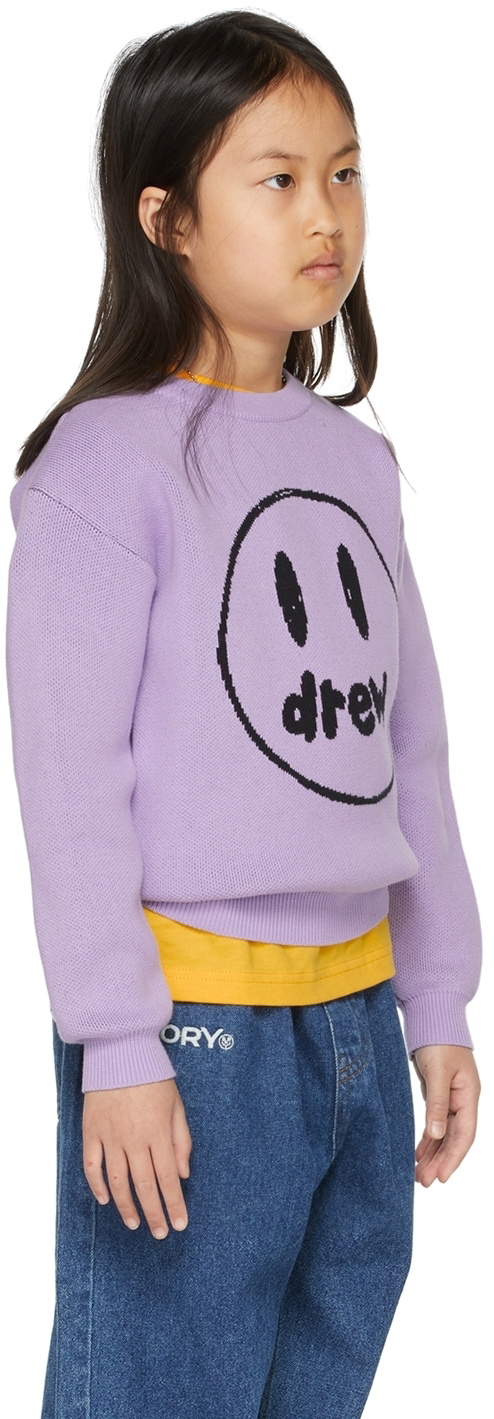 drew house SSENSE Exclusive Kids Purple Painted Mascot Sweater drew house
