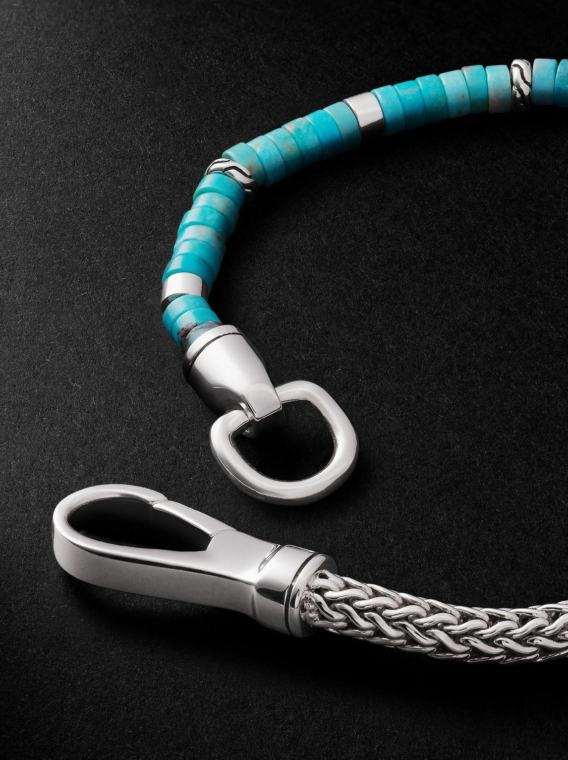 John Hardy - Heishi Silver Turquoise Beaded Bracelet - Blue John Hardy