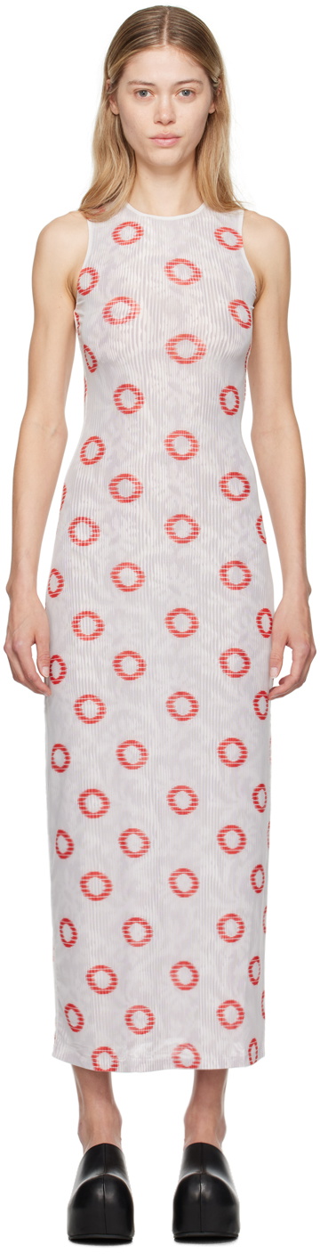 Eckhaus Latta White & Red Duet Maxi Dress Eckhaus Latta