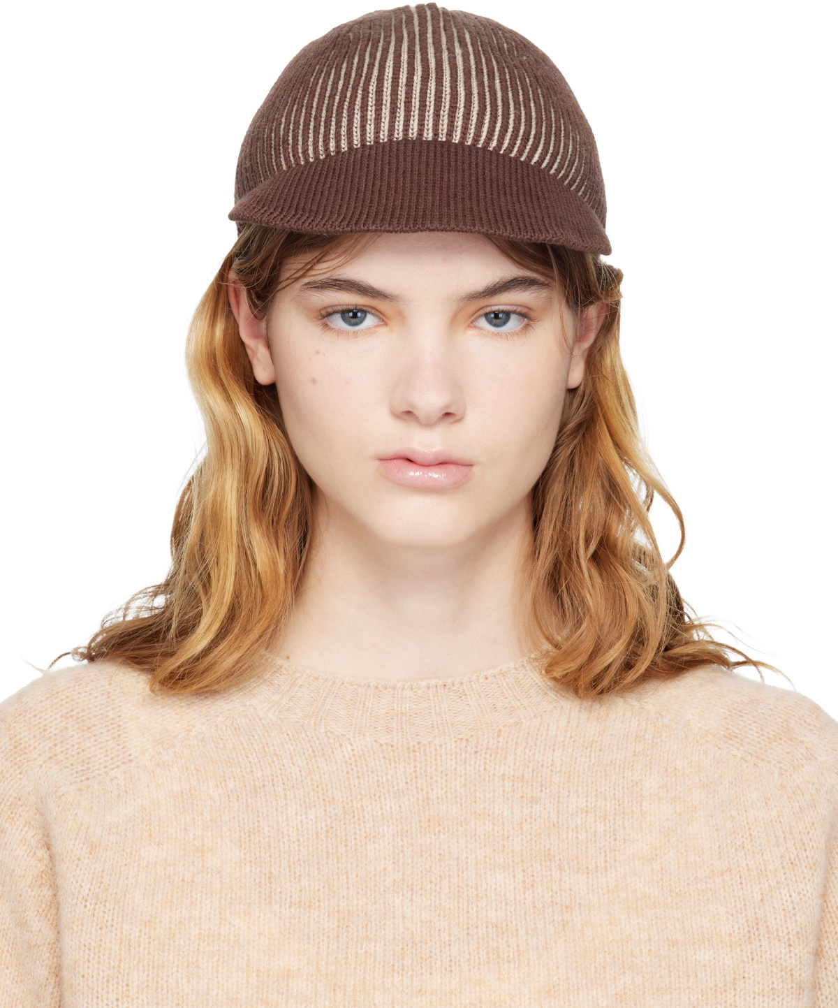 YMC Brown & Beige Knitted Cap YMC