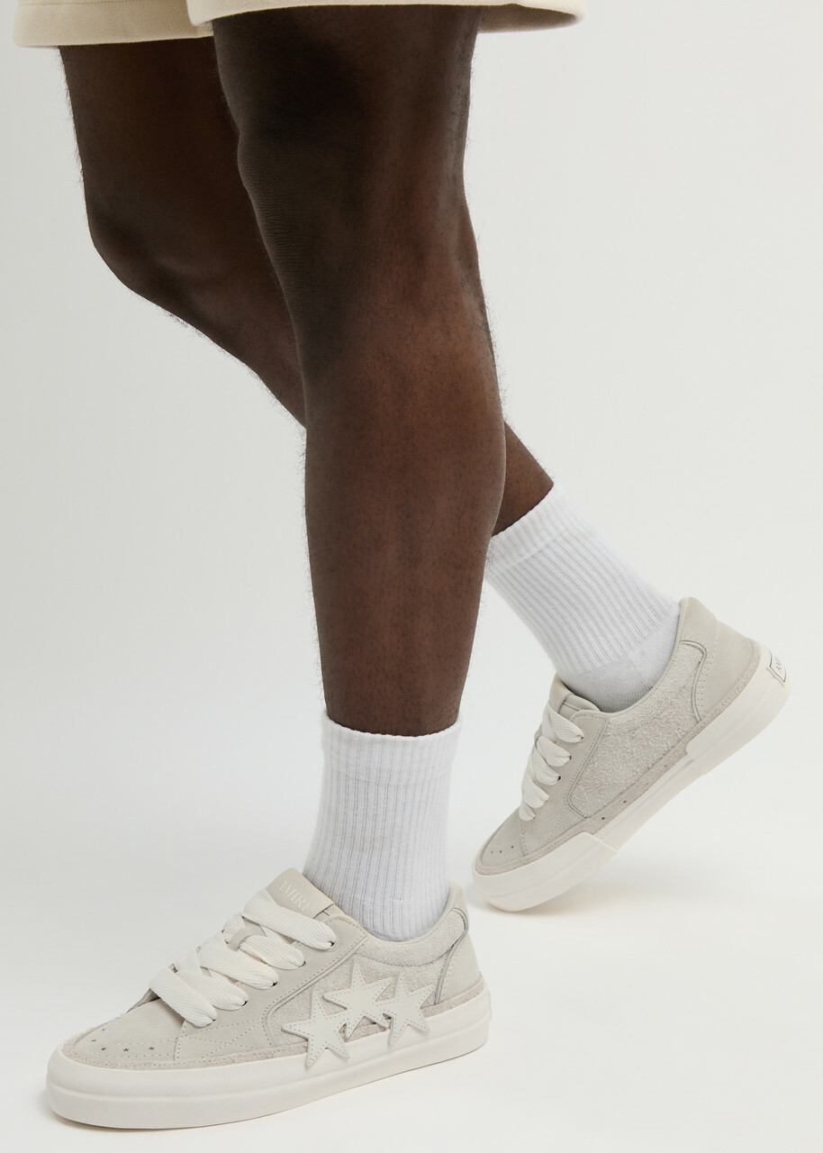 Amiri Sunset Panelled Suede Sneakers Beige Amiri