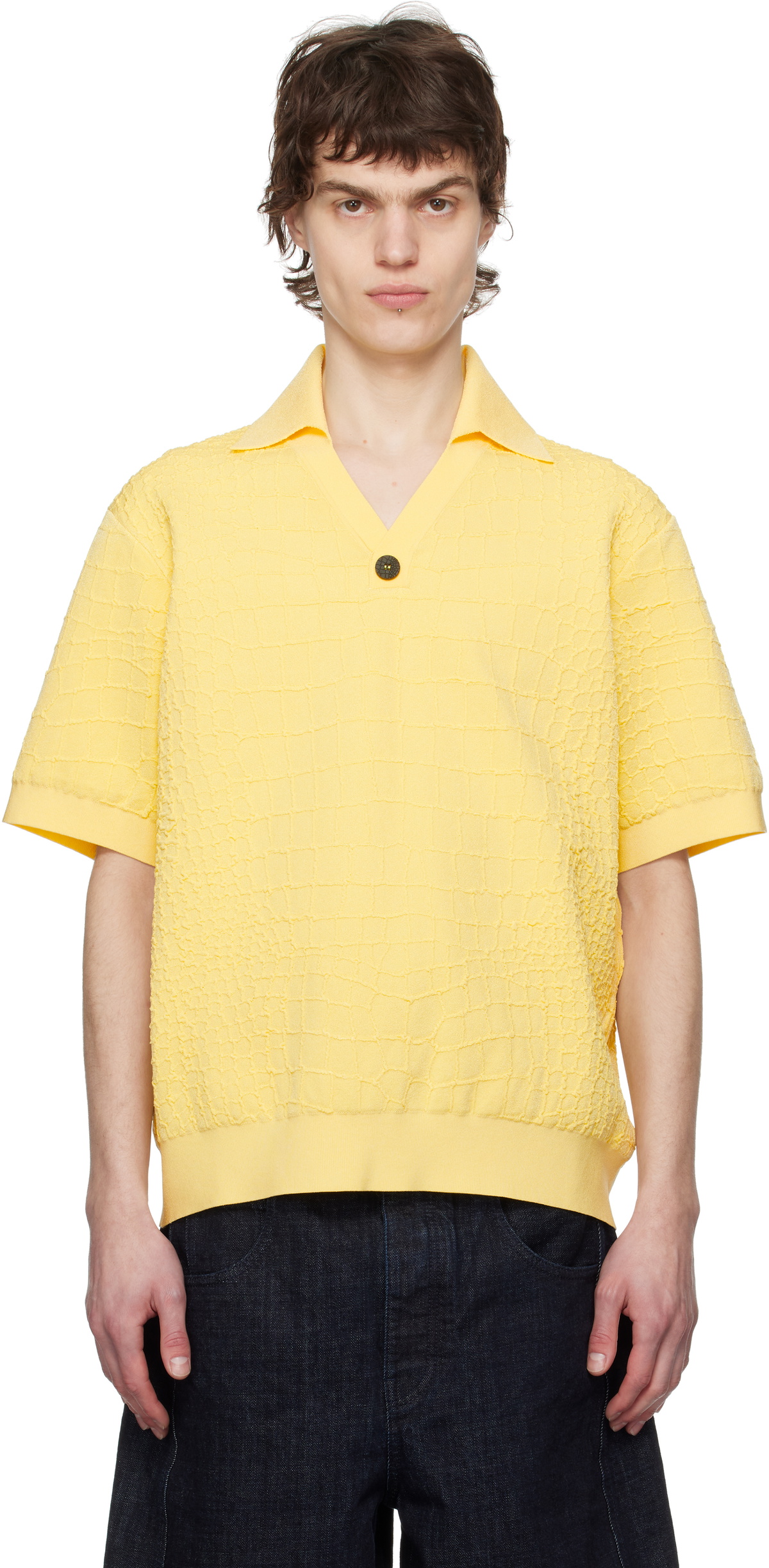 JACQUEMUS Yellow La Croisière 'The Scala' Polo Jacquemus