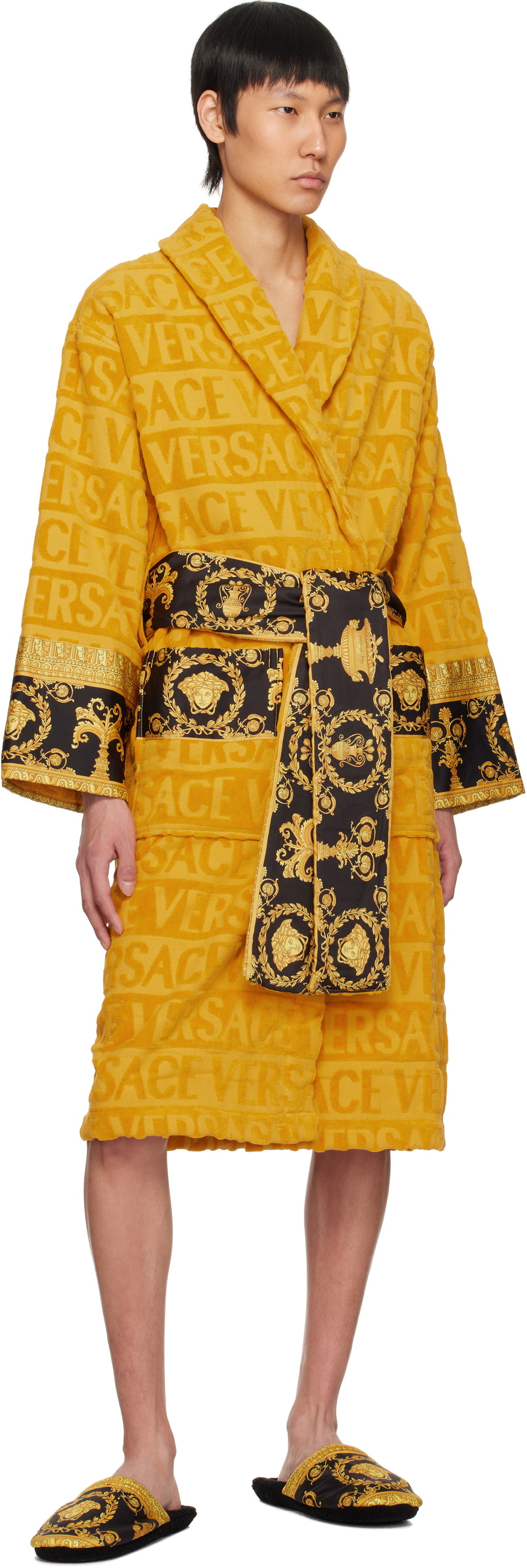 Versace Underwear Yellow 'I Heart Baroque' Bathrobe Versace Underwear