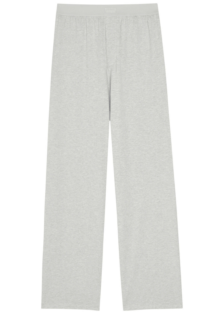 Skims Modal-blend Wide-leg Trousers Light Grey SKIMS