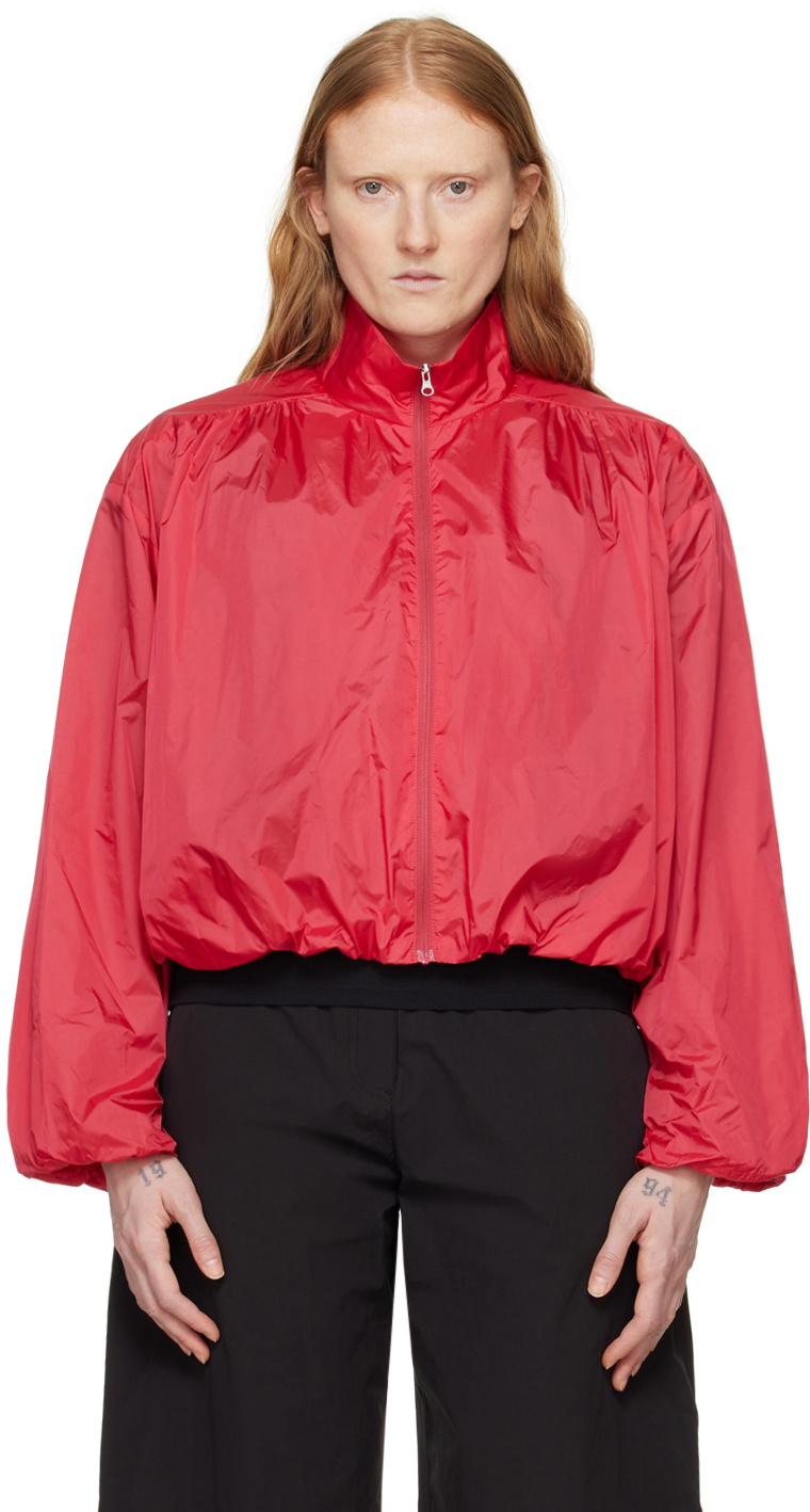 AMOMENTO Red Shirred Jacket AMOMENTO