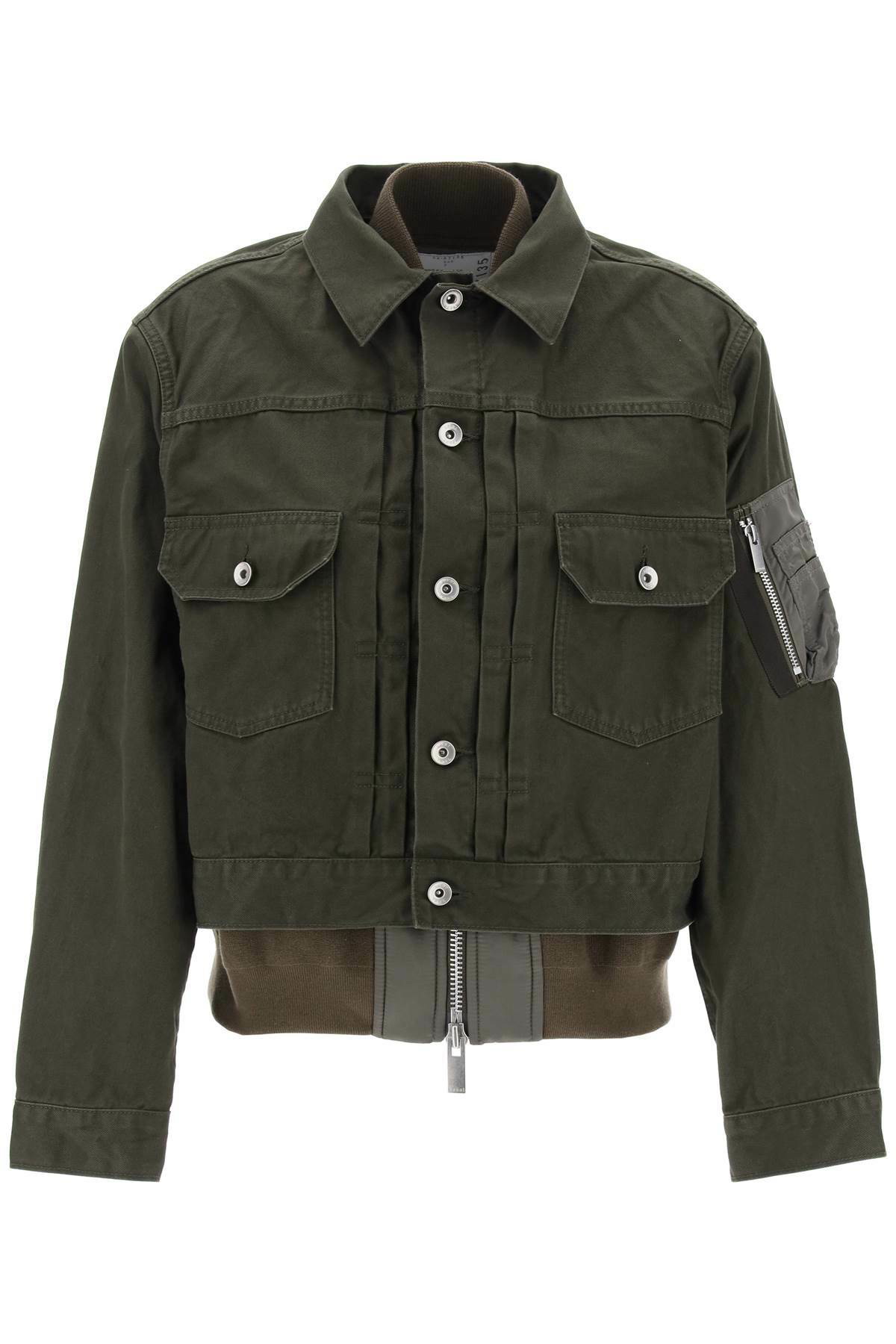 SACAI layered denim jacket Khaki Sacai