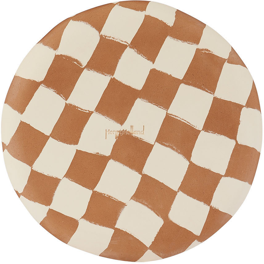 Henry Holland Studio Brown & White Check Dinner Plate