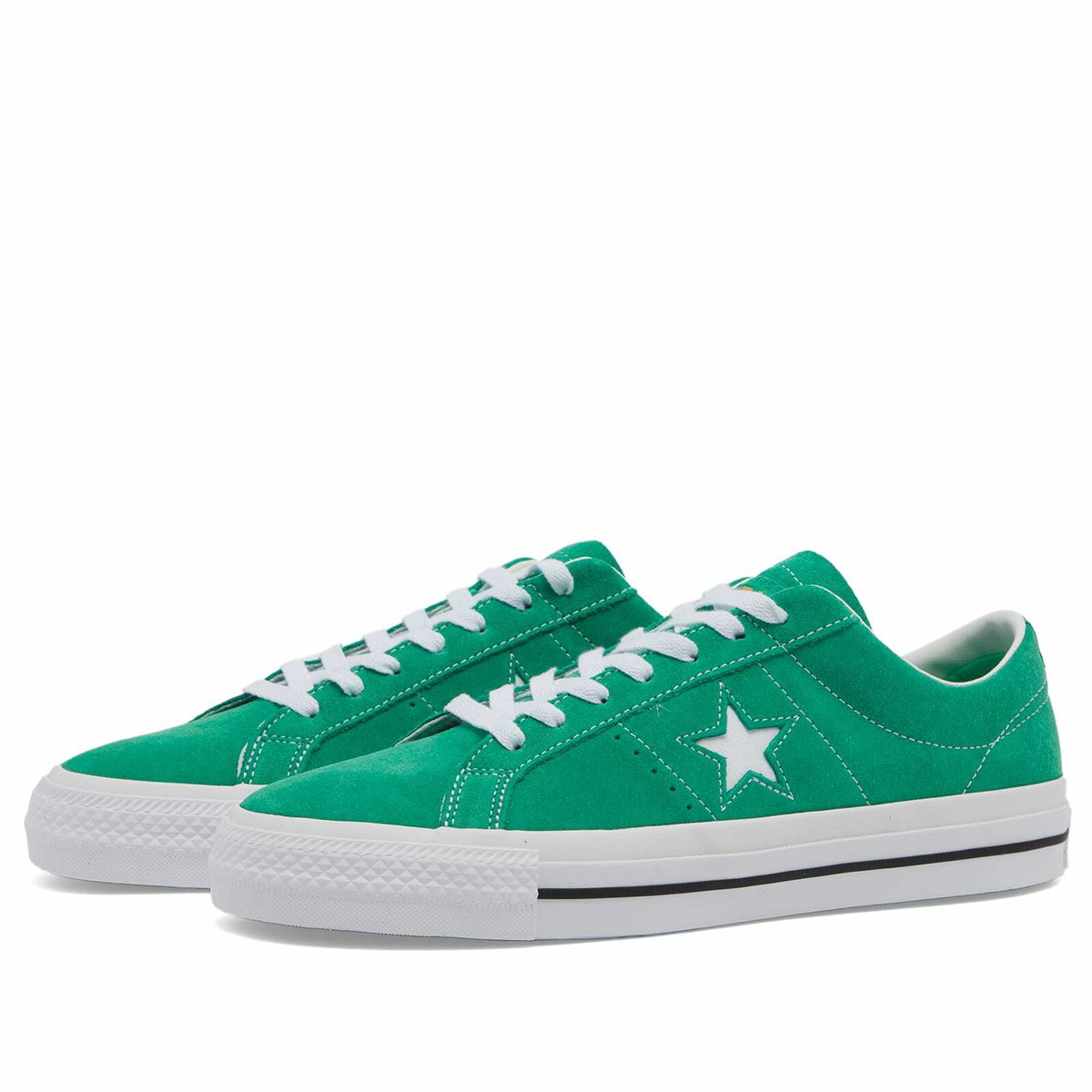 Converse One Star Pro Suede Sneakers in Apex Green/White/Black Converse