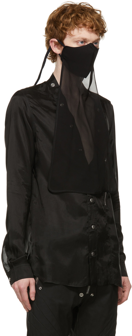 Rick Owens Black Long Face Mask Rick Owens