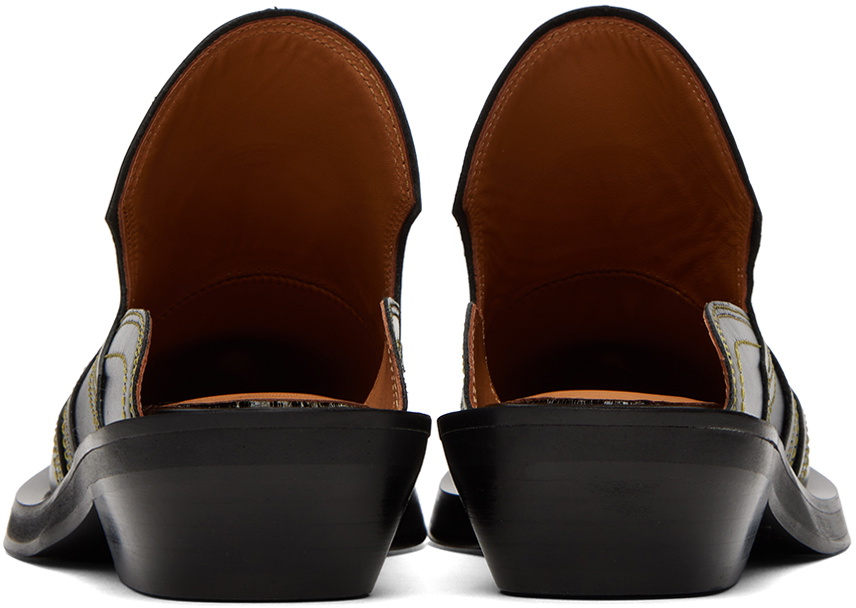 GANNI Black & Yellow Western Mules GANNI