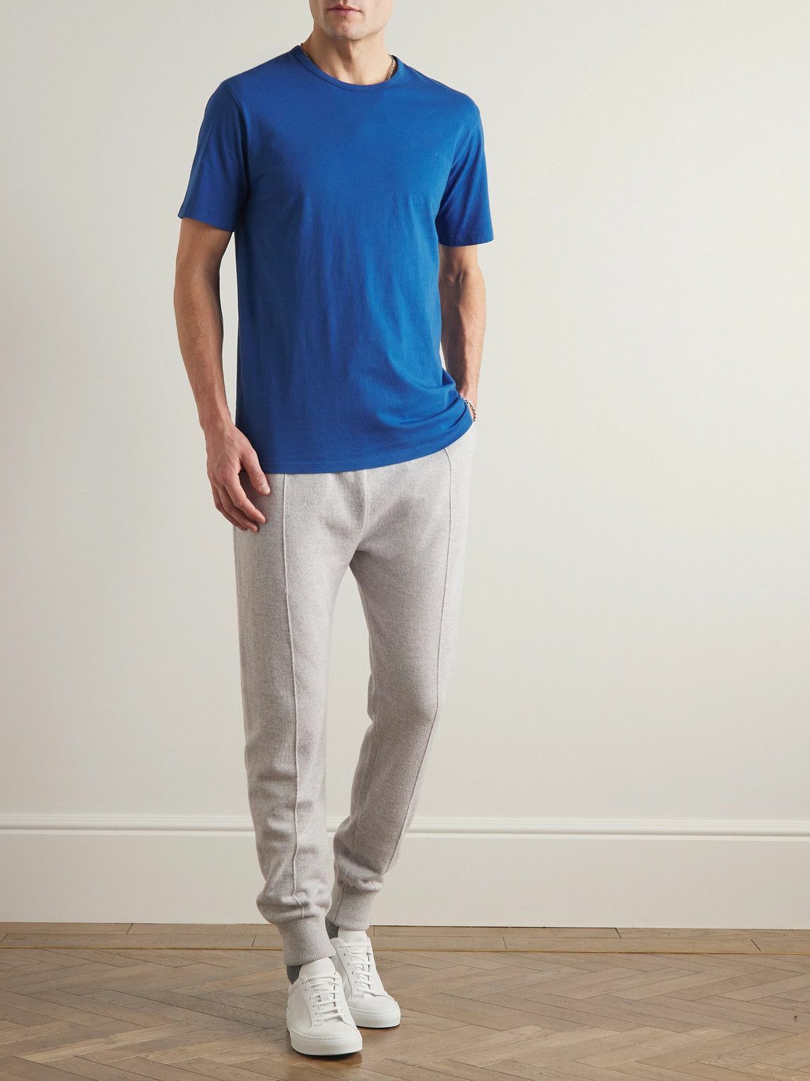 Mr P. - Garment-Dyed Cotton-Jersey T-Shirt - Blue Mr P.