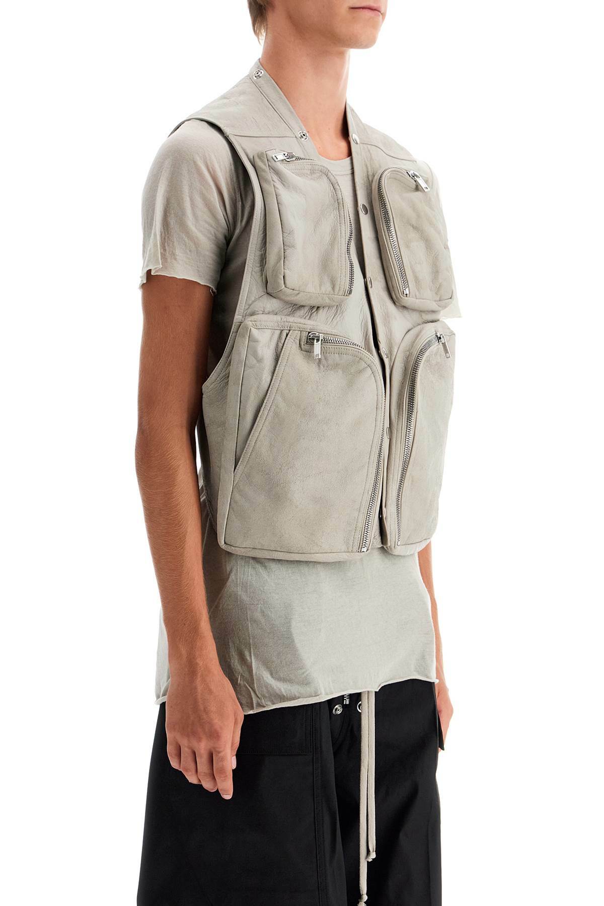 RICK OWENS nappa leather cargo vest for Grey Rick Owens