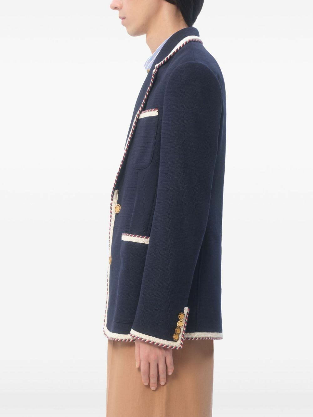 Valentino Garavani Contrast Trim Blazer Valentino Garavani