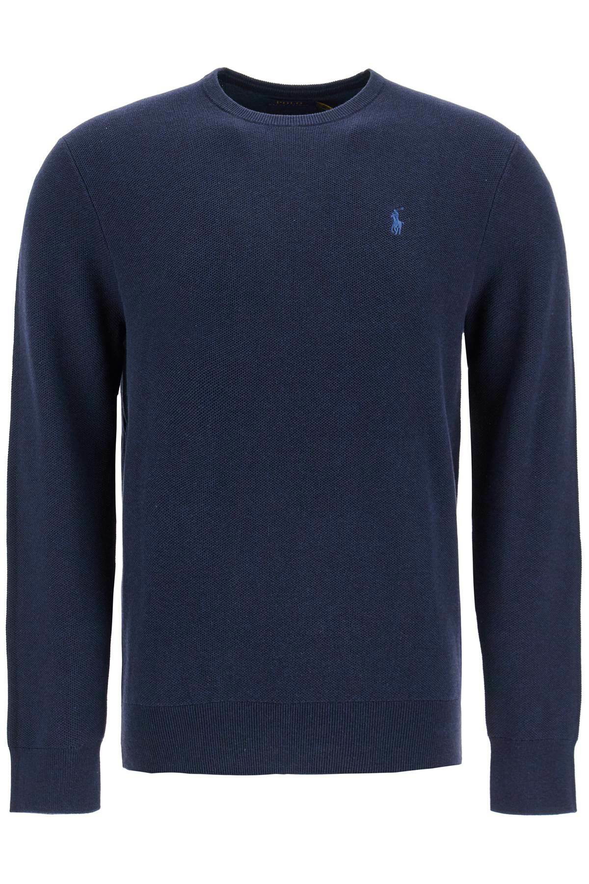 POLO RALPH LAUREN textured cotton pullover sweater Blue Polo Ralph Lauren