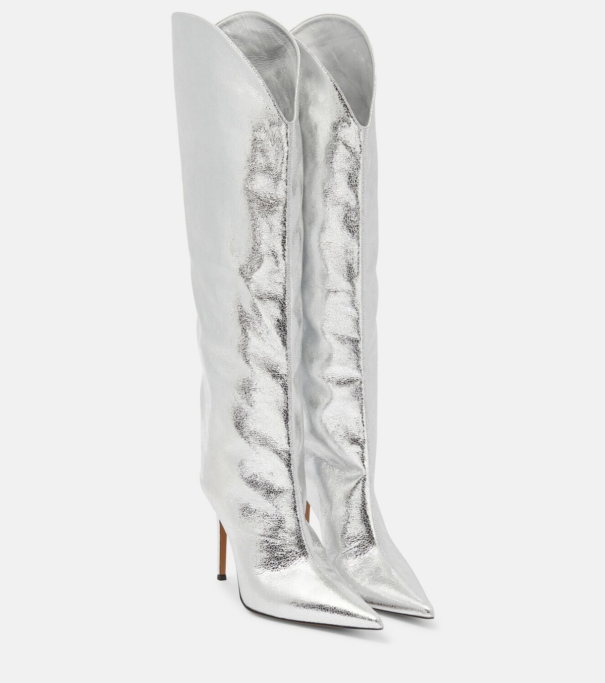 Alexandre Vauthier - Metallic leather over-the-knee boots Alexandre ...