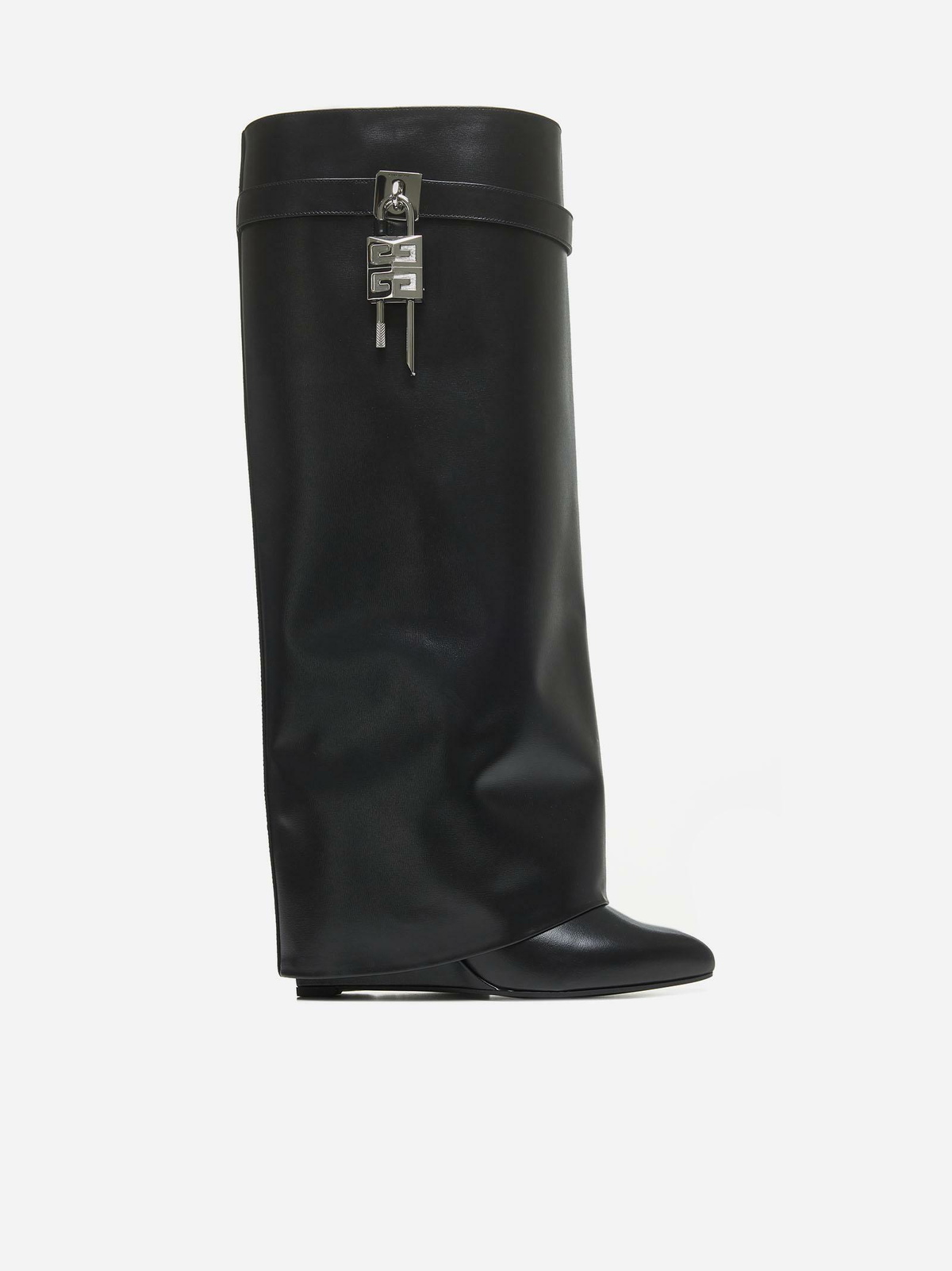 Givenchy Black Leather Shark Lock Boots Givenchy