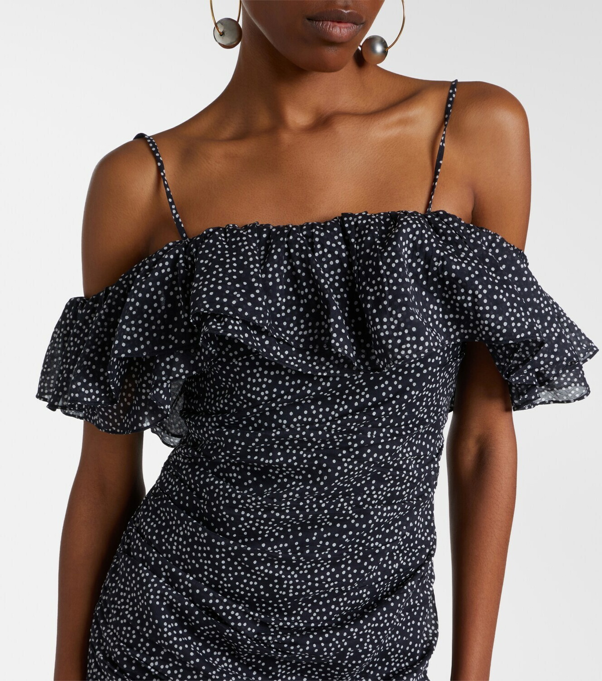 Marant Etoile Davilia draped polka-dot cotton minidress Isabel Marant ...